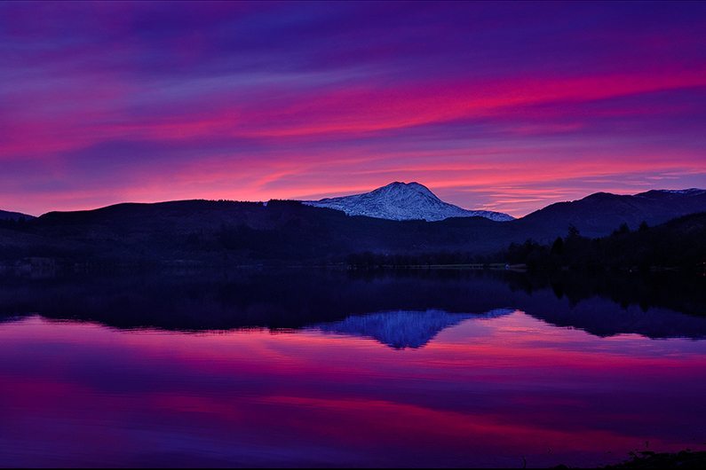 Sunset over Ben Lomond from Loch Ard | Photographic Journeys